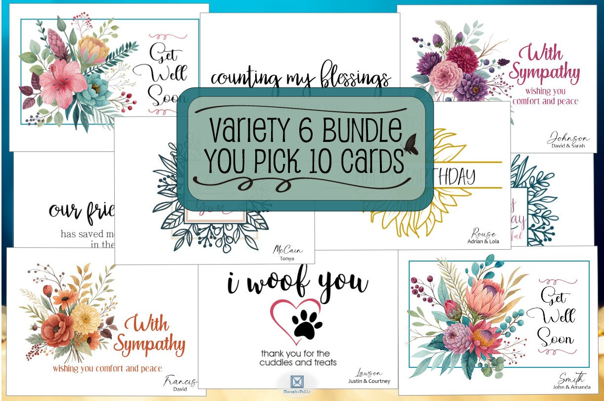 Variety 6 Bundle - Pick 10 Cards (#230119BD) – Thoughtfully Cards